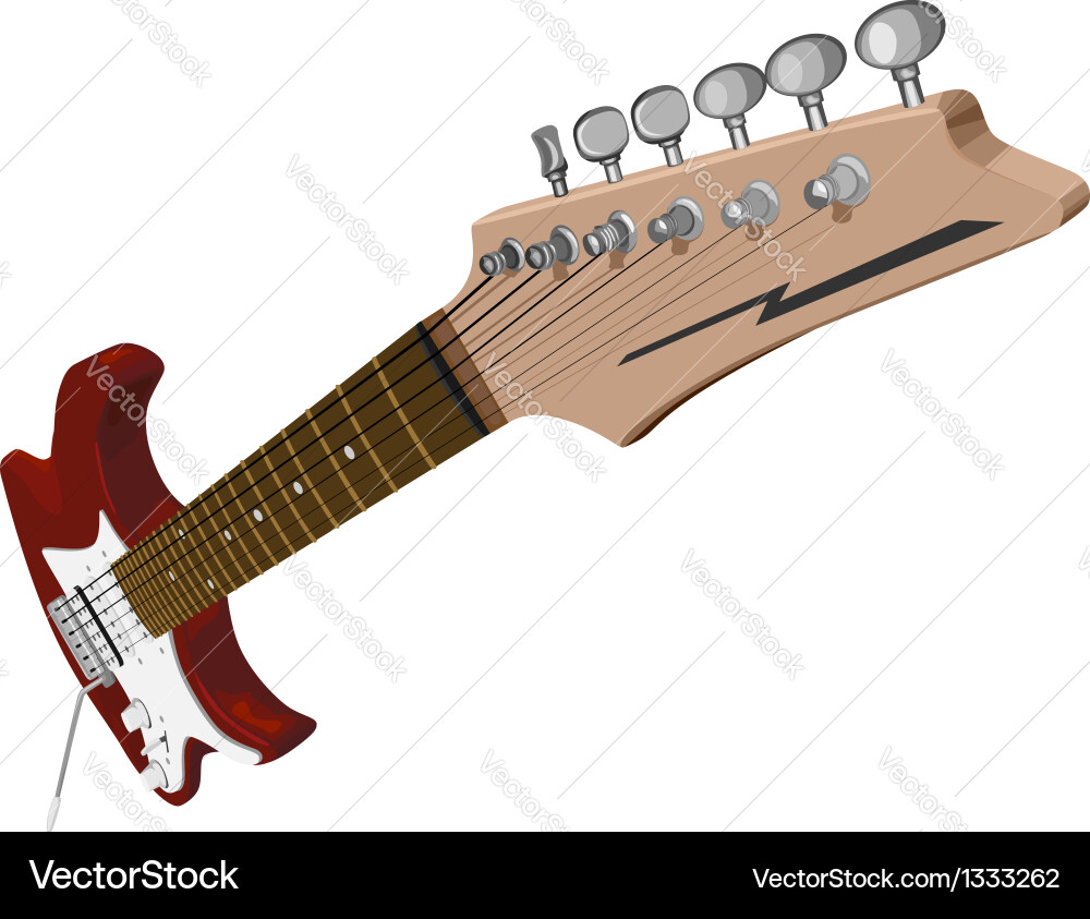 Red electric guitar Royalty Free Vector Image - VectorStock