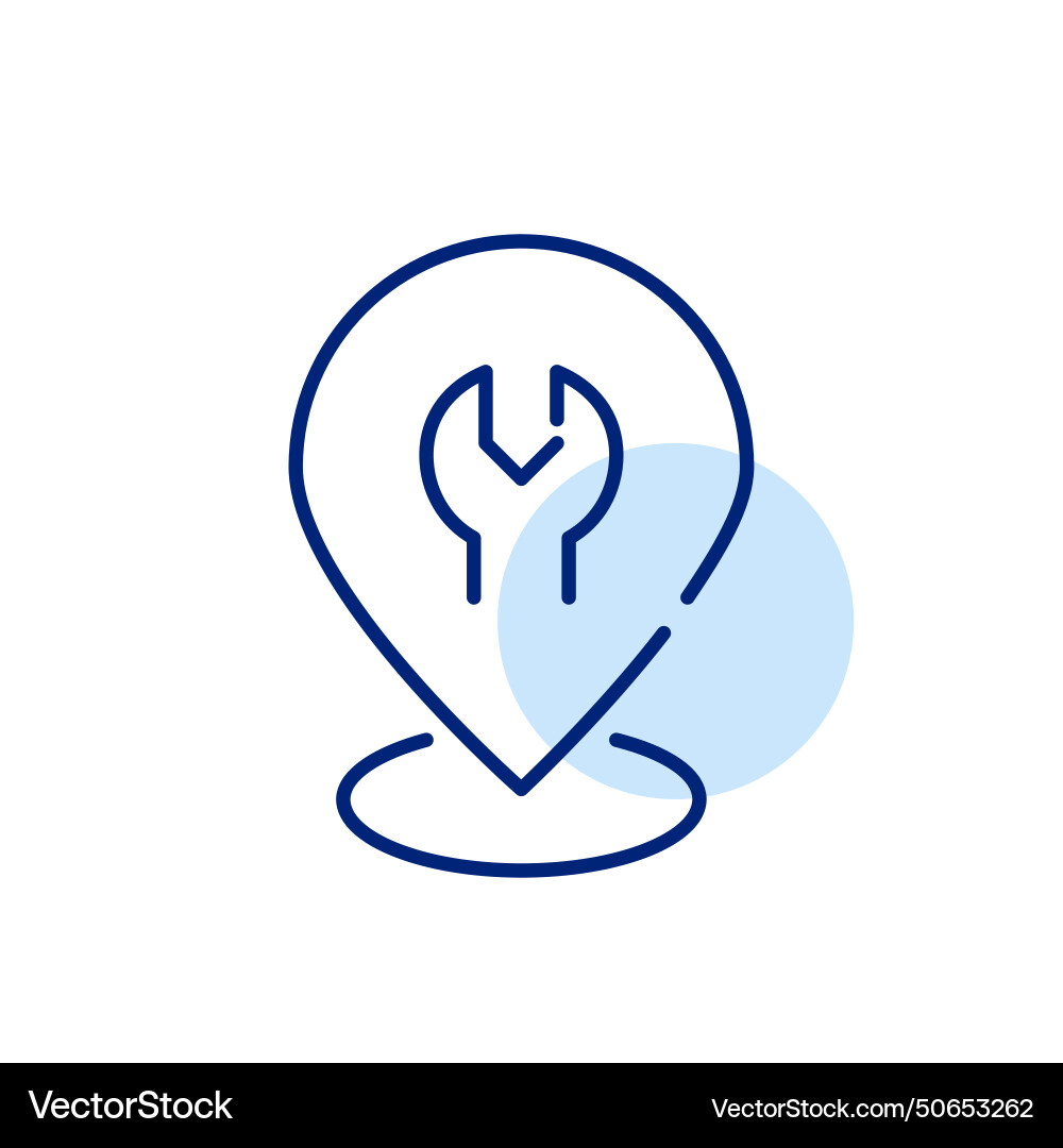 Repair and maintenance shop map location pointer Vector Image