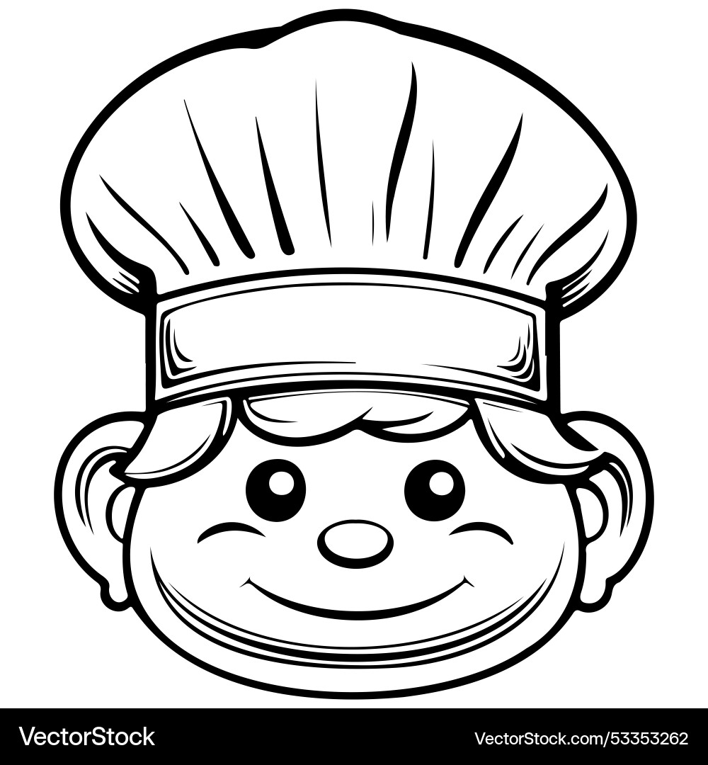 Sketches cartoon chef hat engraving drawing Vector Image