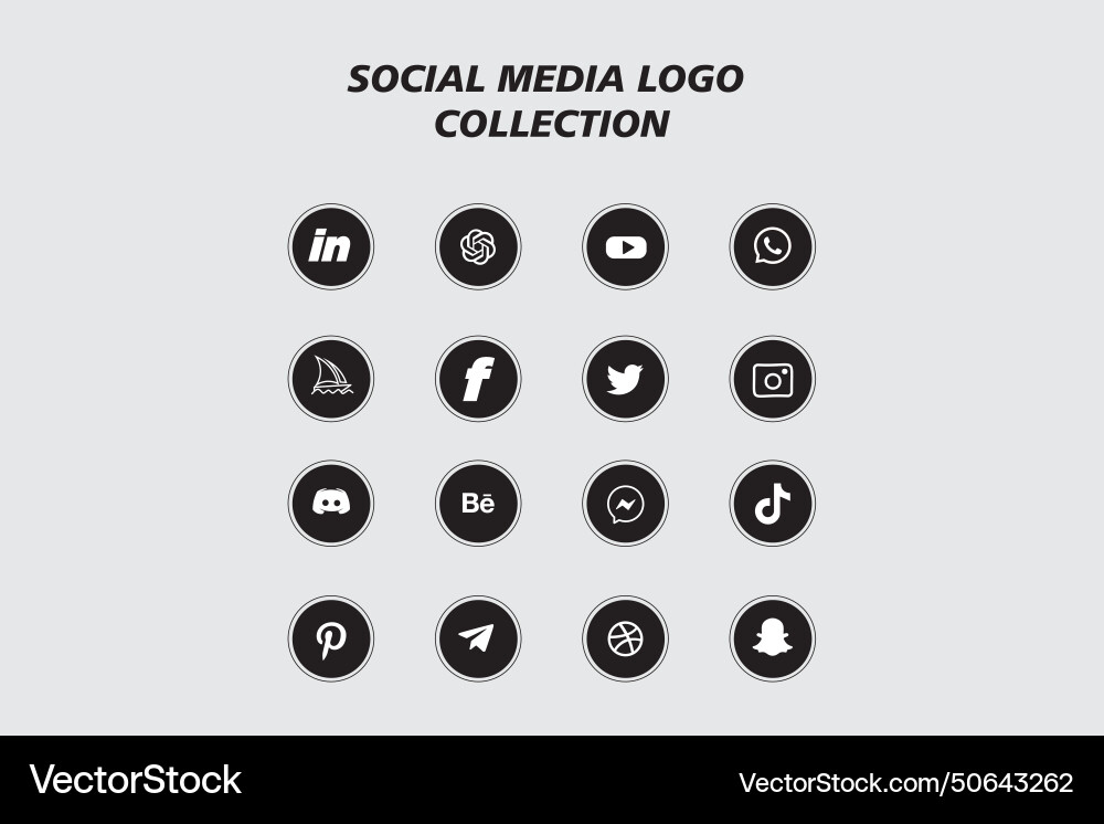 Social network icon collection Royalty Free Vector Image
