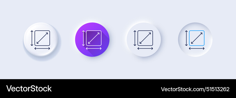 Square area line icon room dimension sign Vector Image