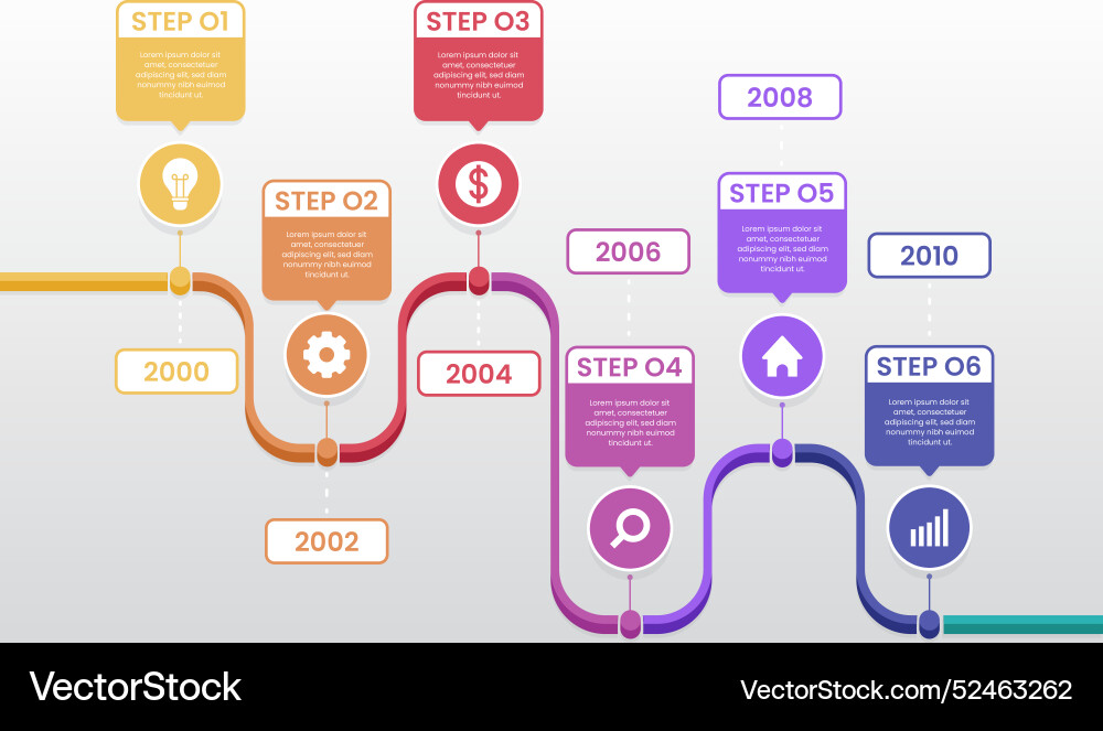 Template for timeline infographic Royalty Free Vector Image