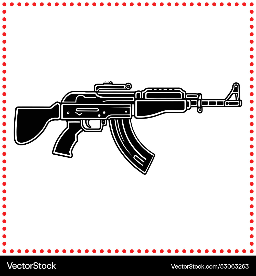 Bold assault rifle silhouette ideal for military Vector Image