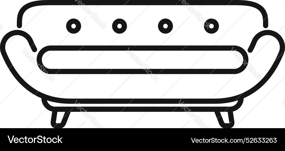 Comfortable sofa standing on wooden legs Vector Image