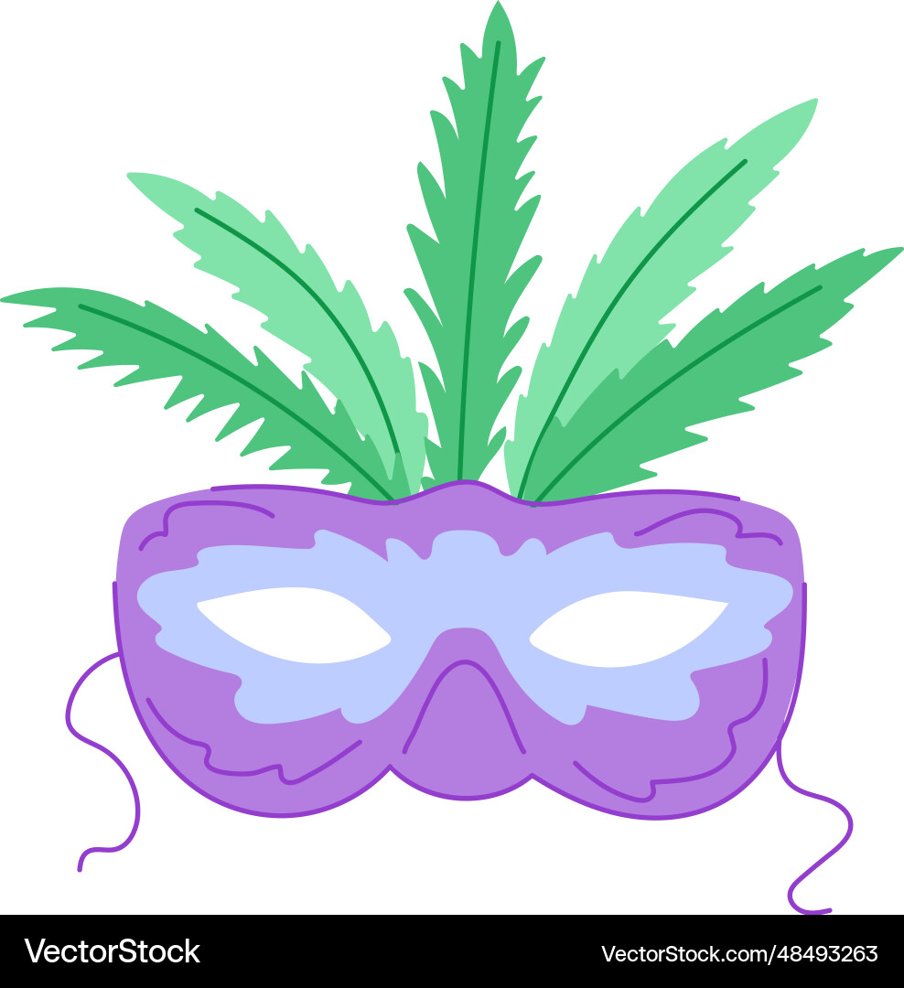 Festival carnival mask cartoon Royalty Free Vector Image