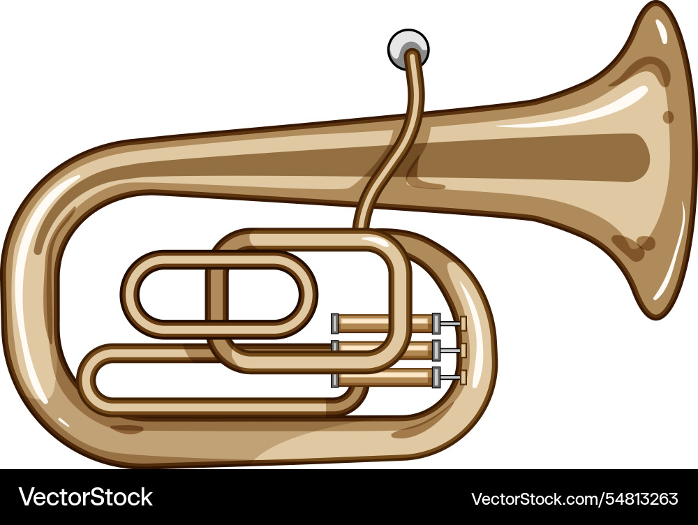 Instrument tuba cartoon Royalty Free Vector Image