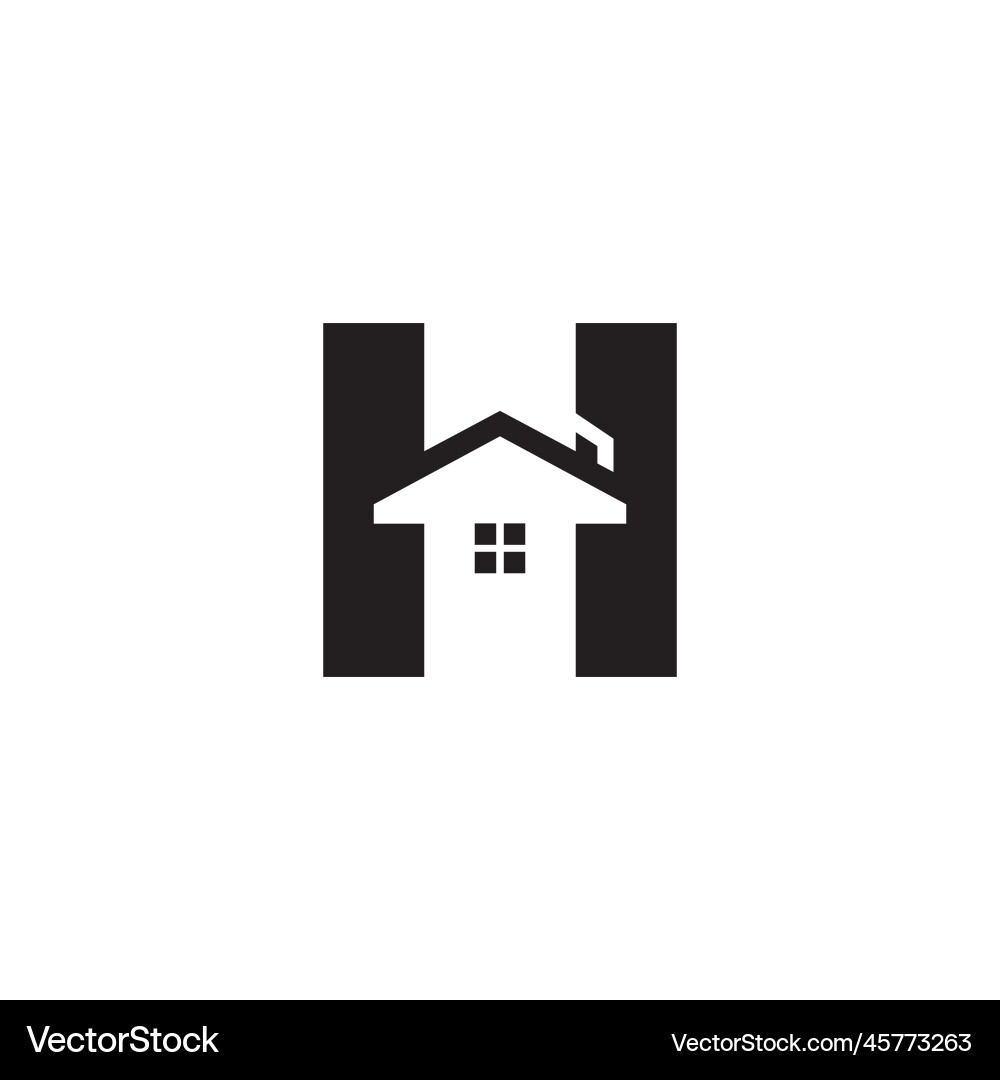 Letter H Building Logo - Architecture Icon Vector Image