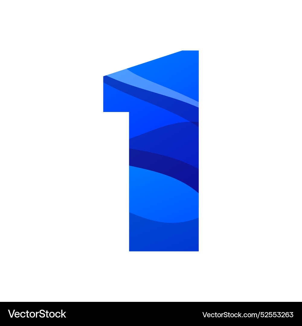 Number 1 gradient logo design Royalty Free Vector Image