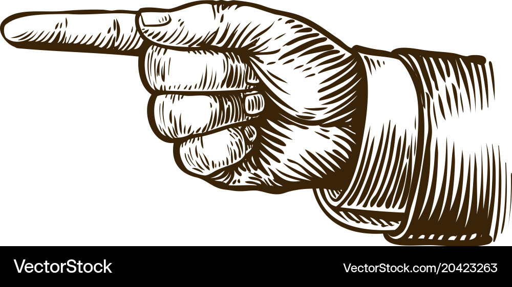 Pointing hand sketch forefinger index finger Vector Image