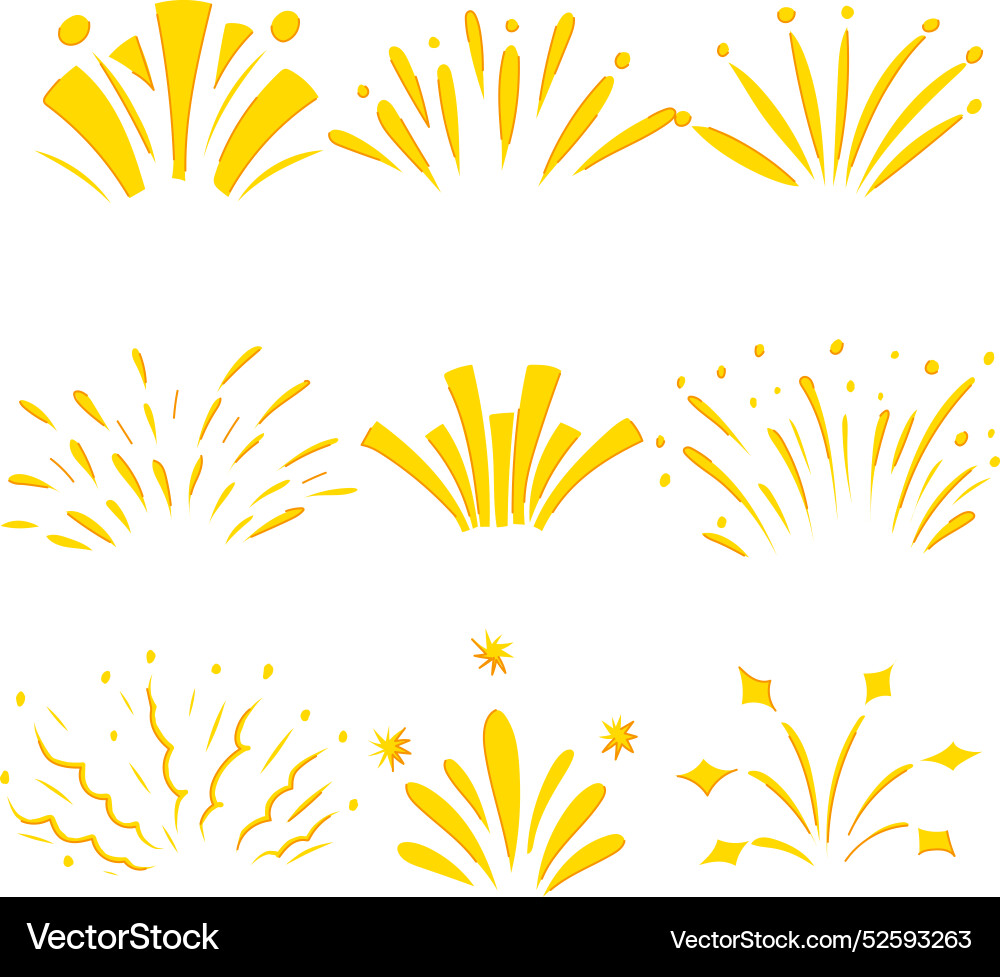 Sparkles Set Cartoon Lizenzfreies Vektorbild