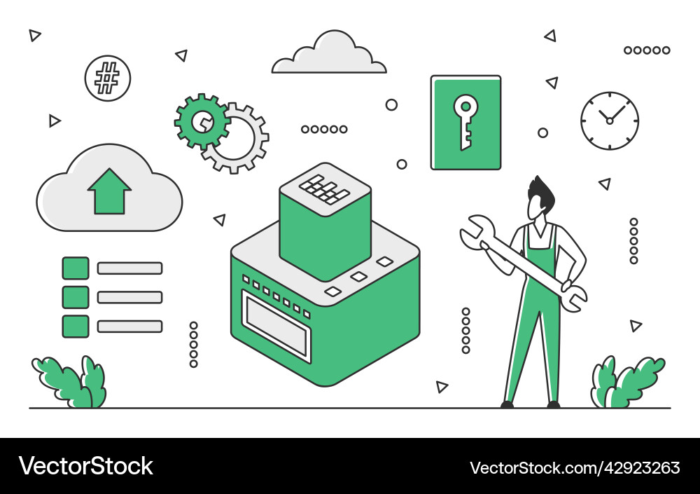 System administration server Royalty Free Vector Image