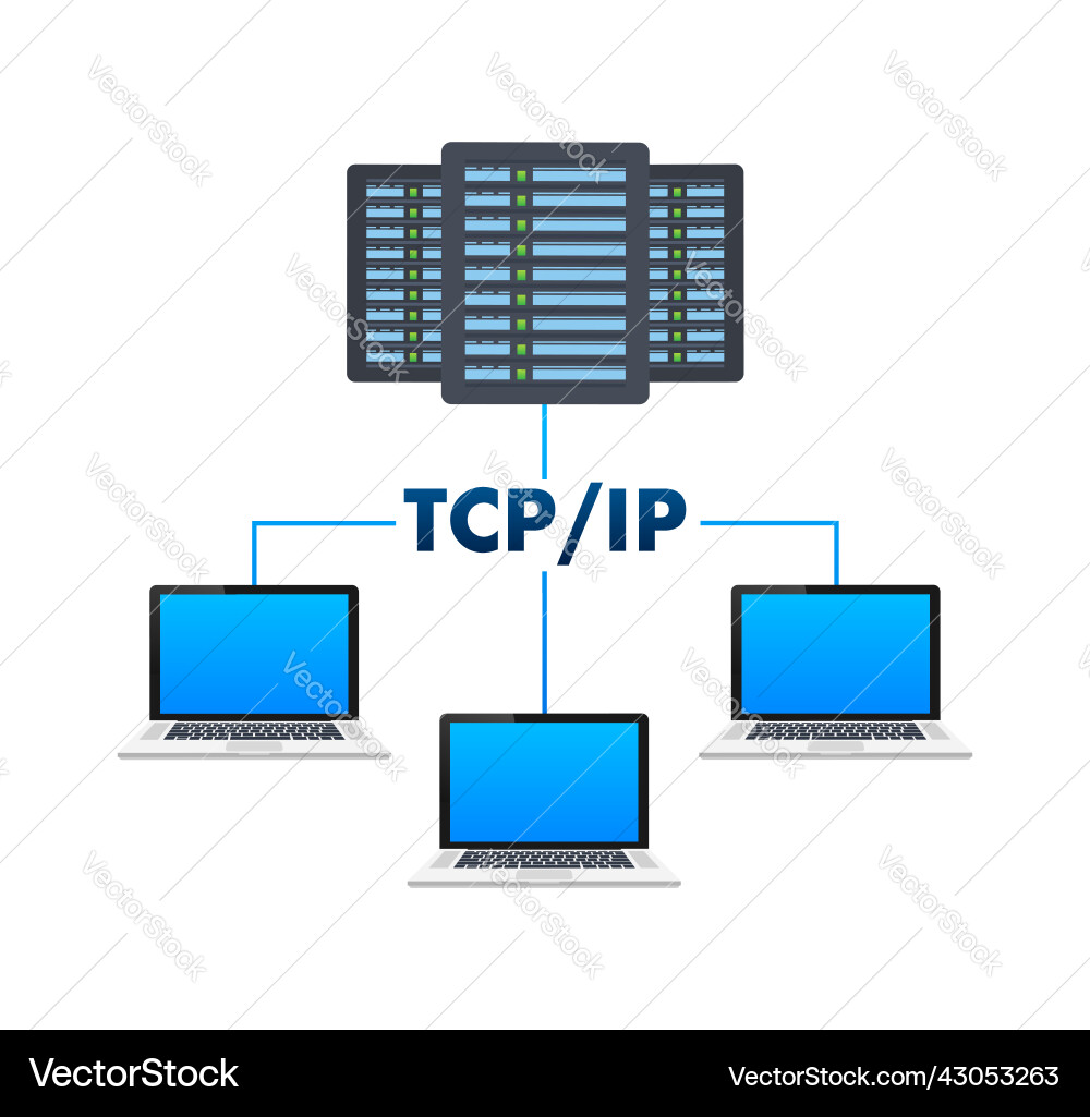 Tcp ip - transmission control protocol internet Vector Image Tcp ip - transmission control protocol internet Vector Image
