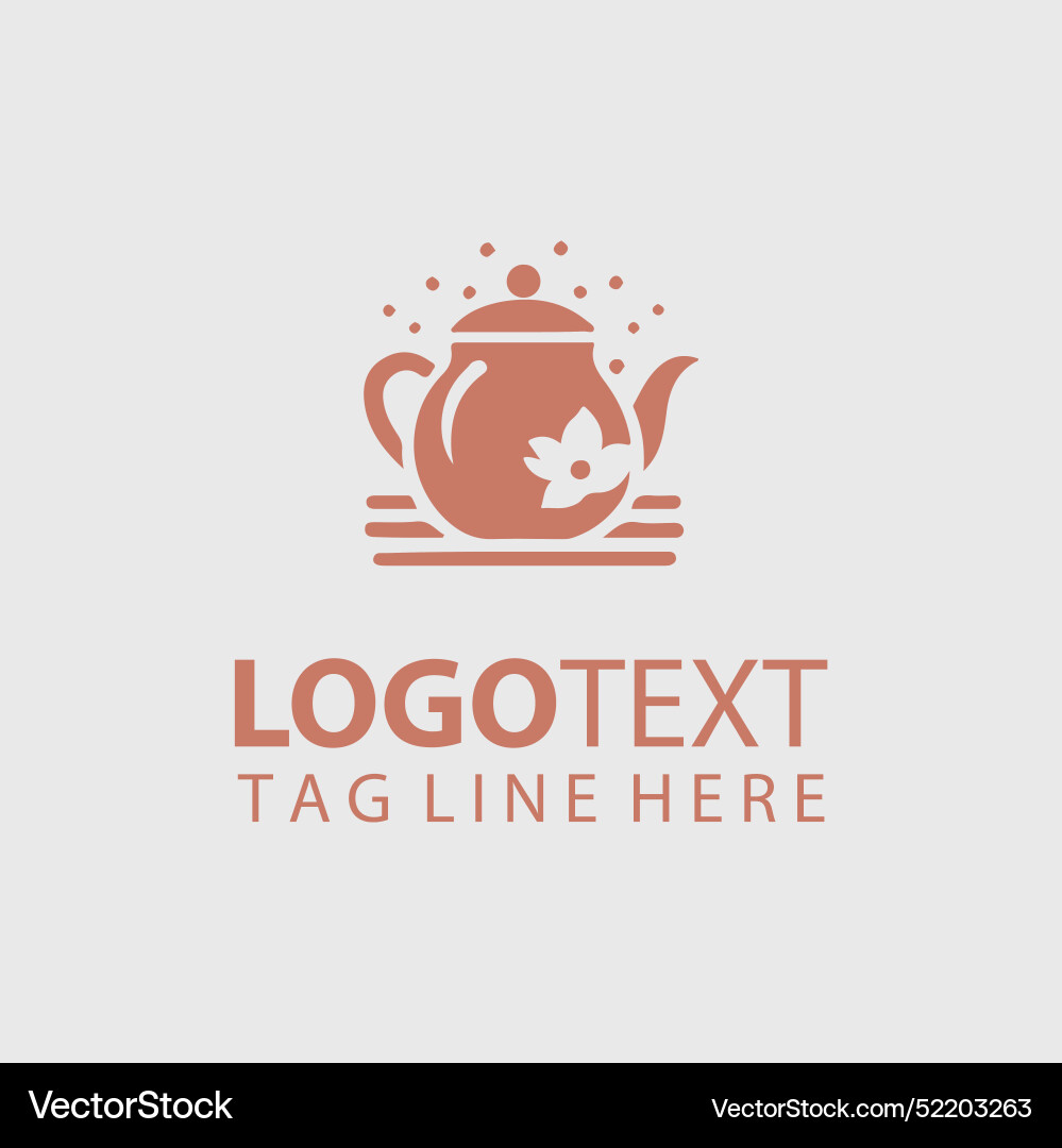 Tea pot logo Royalty Free Vector Image - VectorStock