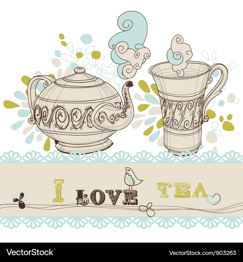 Tea time Royalty Free Vector Image - VectorStock