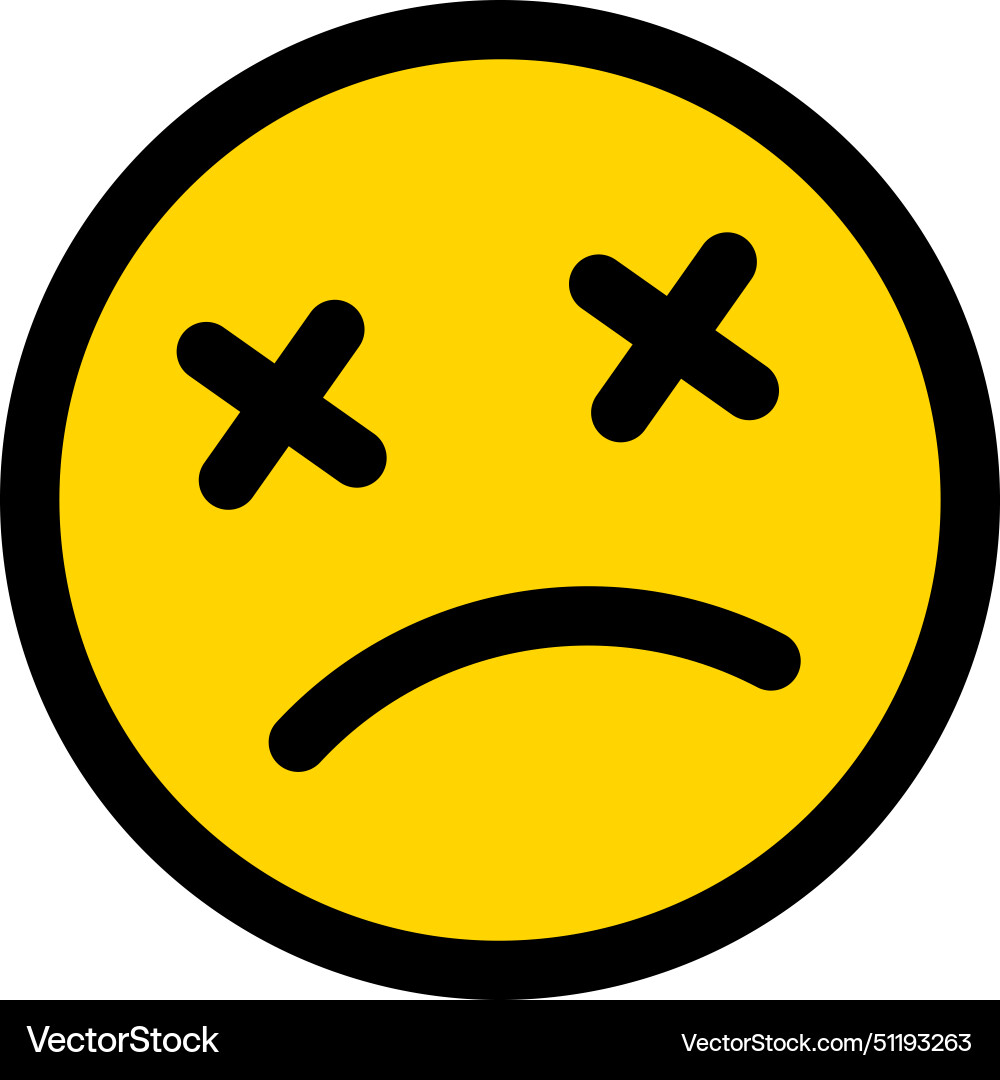 The yellow dead face Royalty Free Vector Image