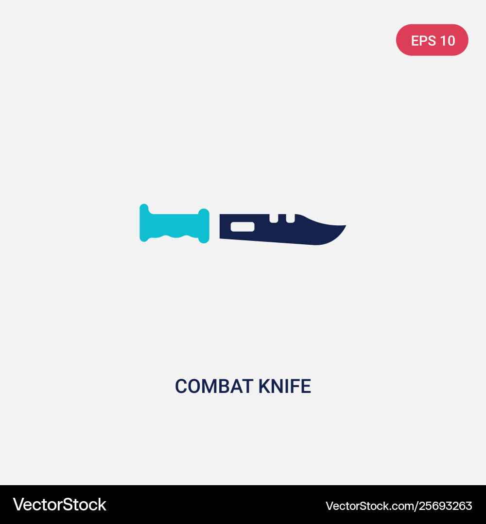 Two color combat knife icon from army and war Vector Image