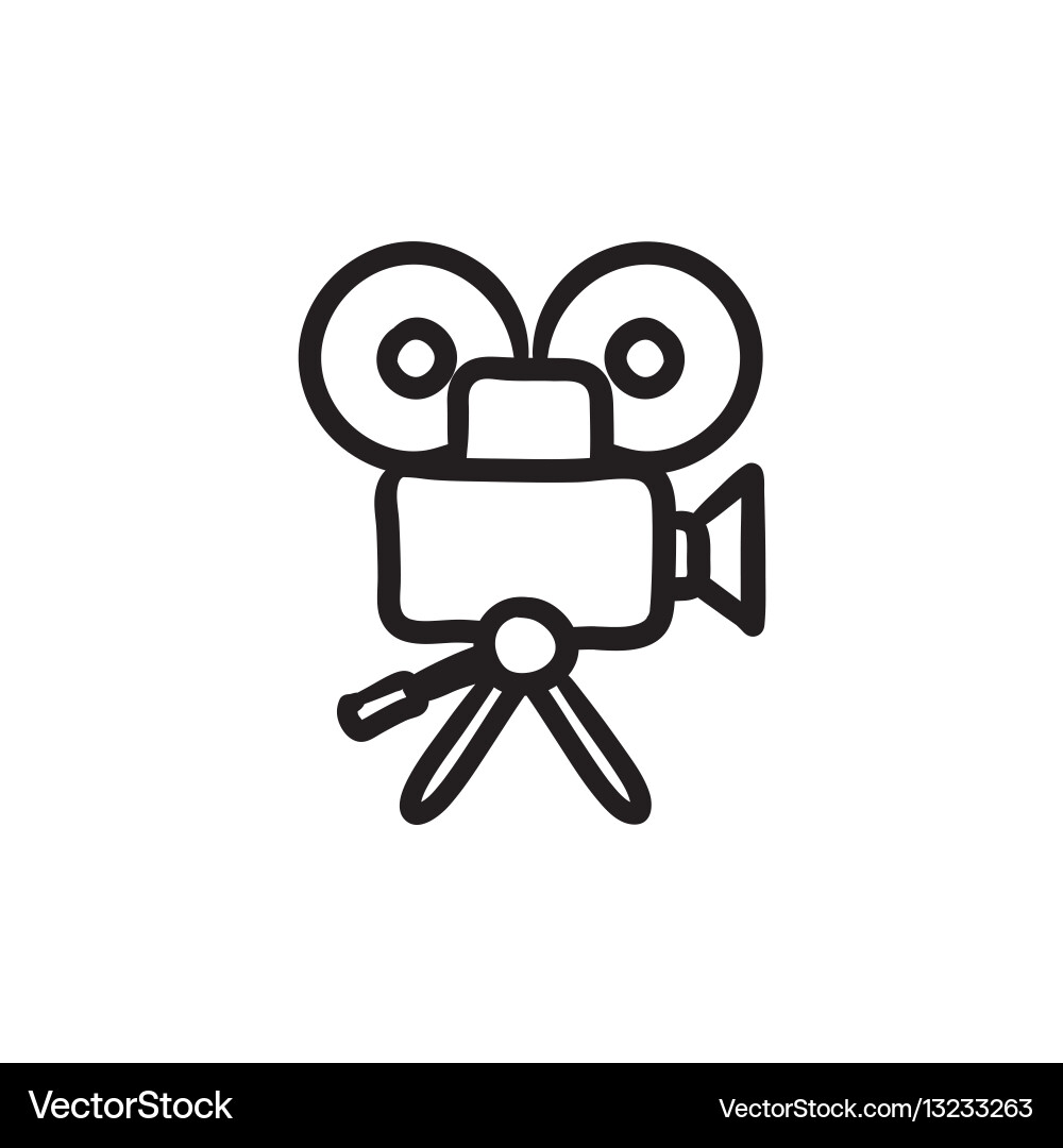 Video camera sketch icon Royalty Free Vector Image