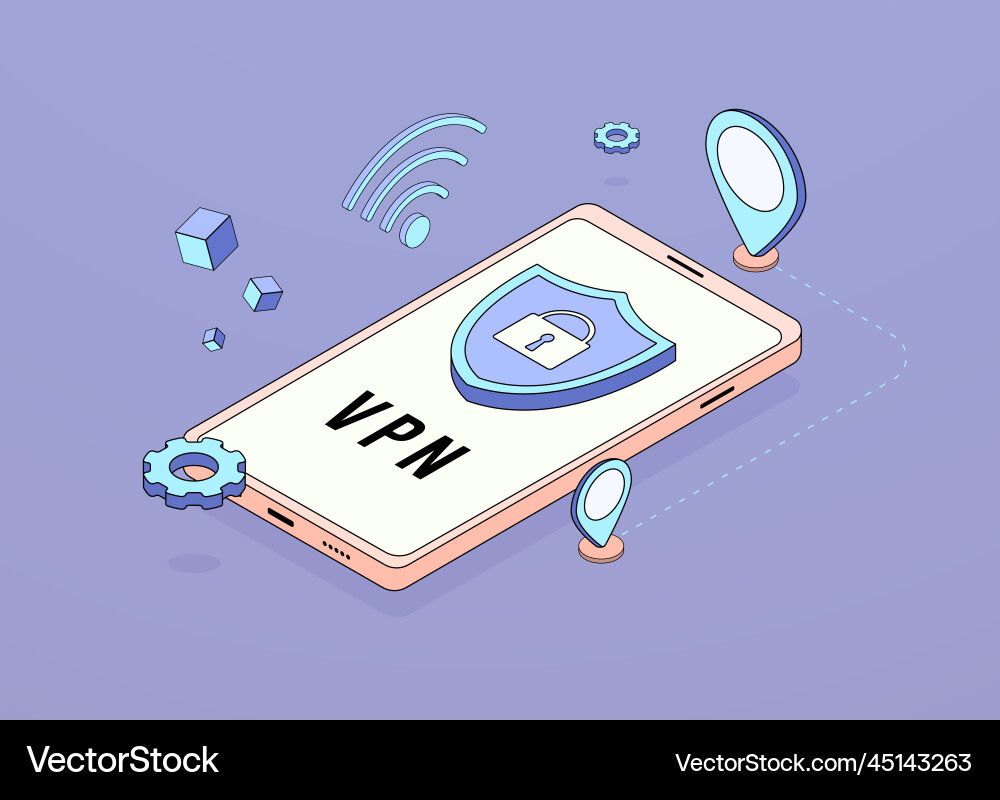 Vpn connection concept virtual private network Vector Image