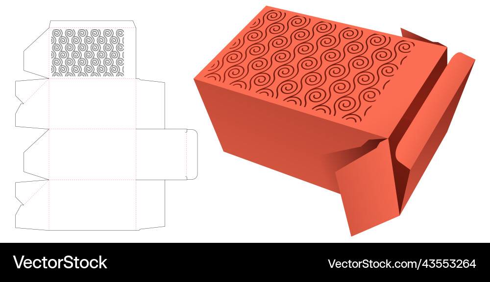 Cardboard japanese pattern box die cut template Vector Image