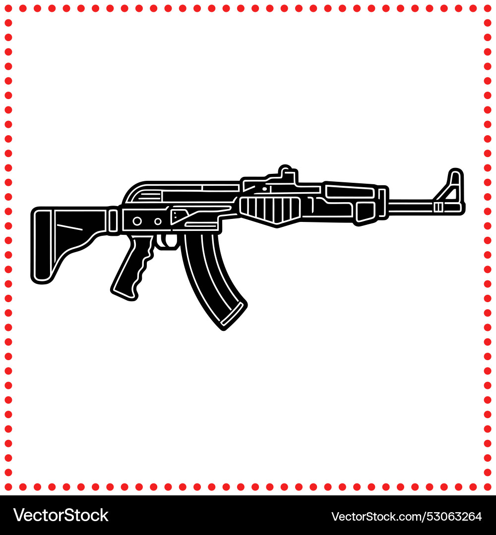 Detailed assault rifle perfect for tactical Vector Image