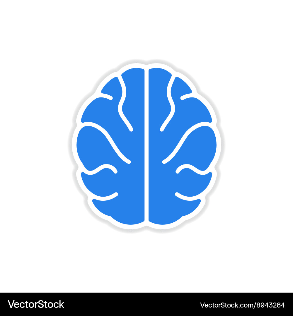 Human Brain Sticker - Mental Health Royalty Free Vector