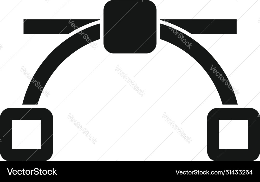 Icon of a bezier curve tool Royalty Free Vector Image