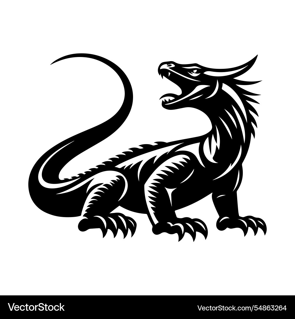 Komodo dragon silhouette for unique graphic Vector Image