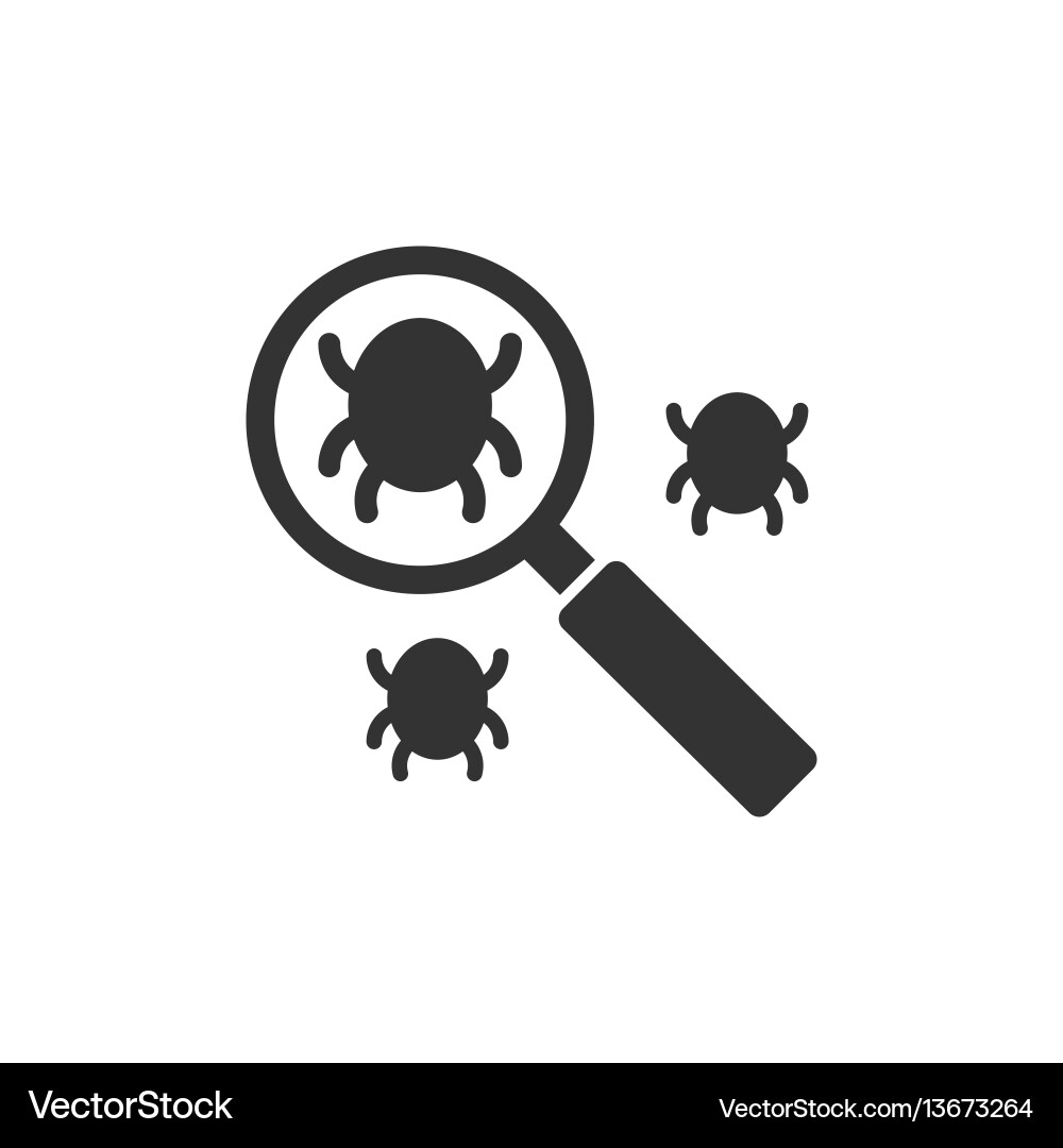 Magnifying Glass Bug Icon Royalty Free Vector Image