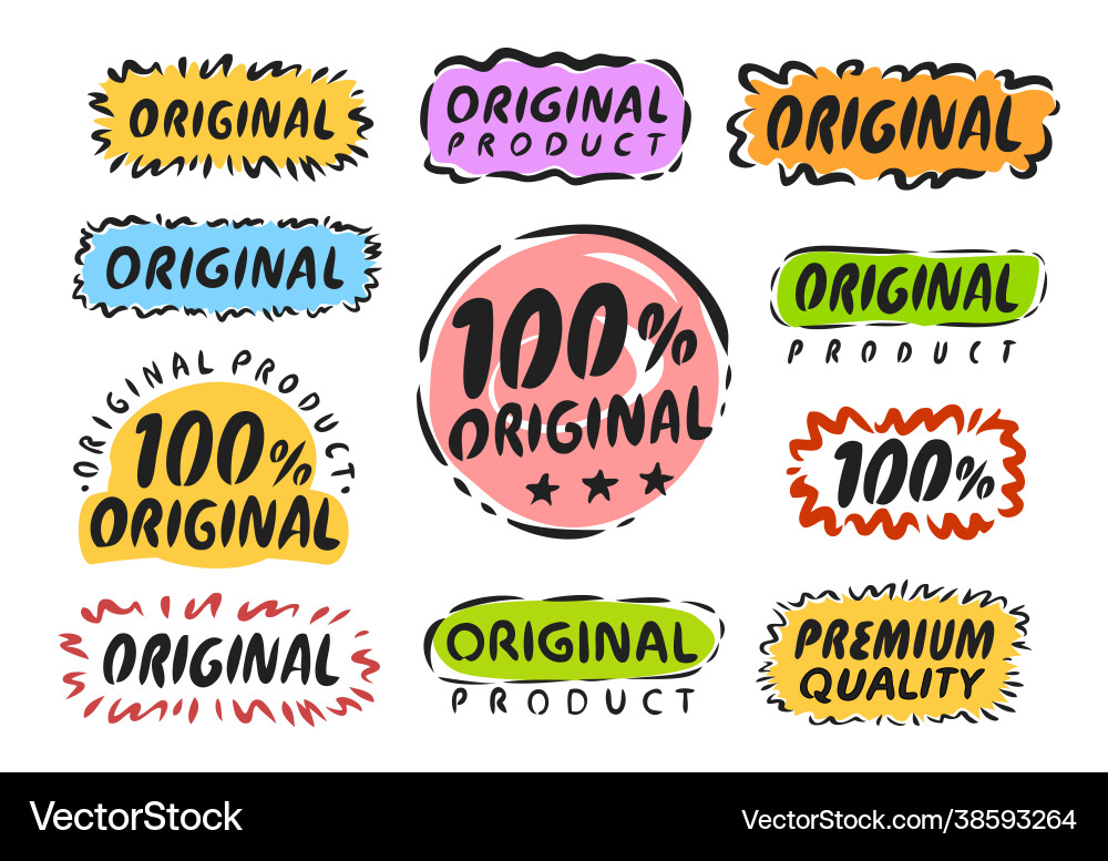 Original stamp set labels and stickers for web Vector Image