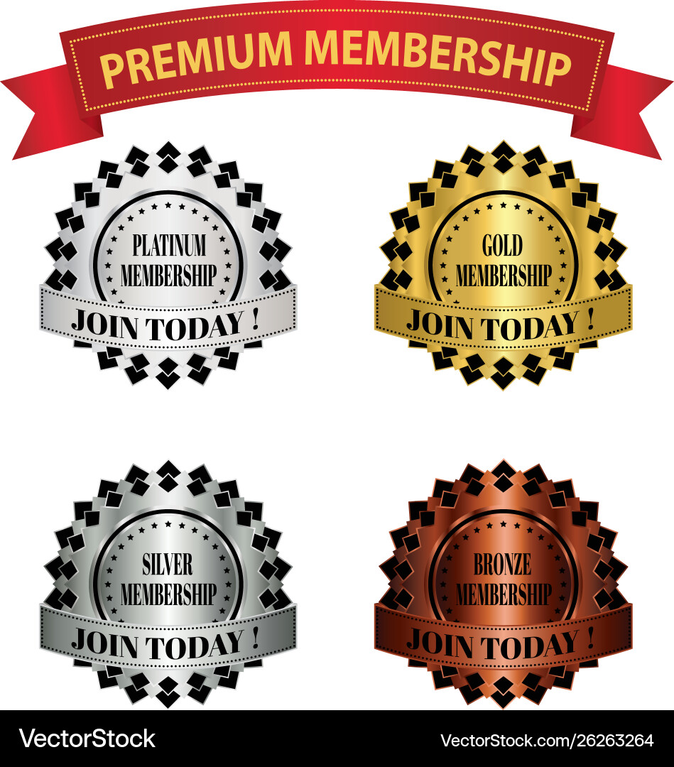 Premium Badge Set - Membership Awards Royalty Free Vector