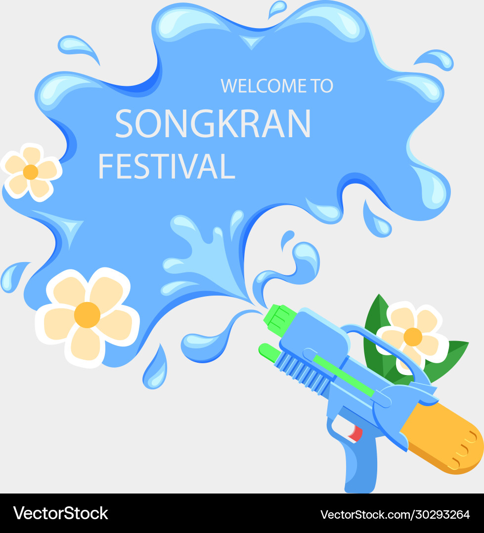 Realistic songkran concept design Royalty Free Vector Image