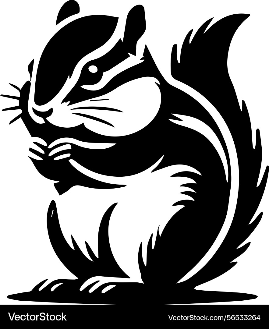 Simple icon of a siberian chipmunk logo design Vector Image