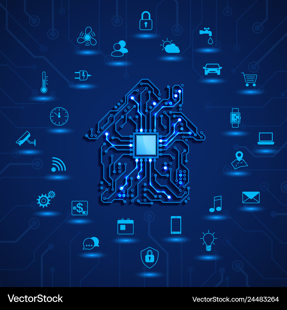 Smart Home IoT Monitoring Royalty Free Vector Image