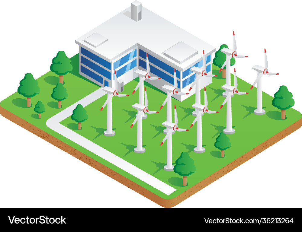 Wind energy plant Royalty Free Vector Image - VectorStock