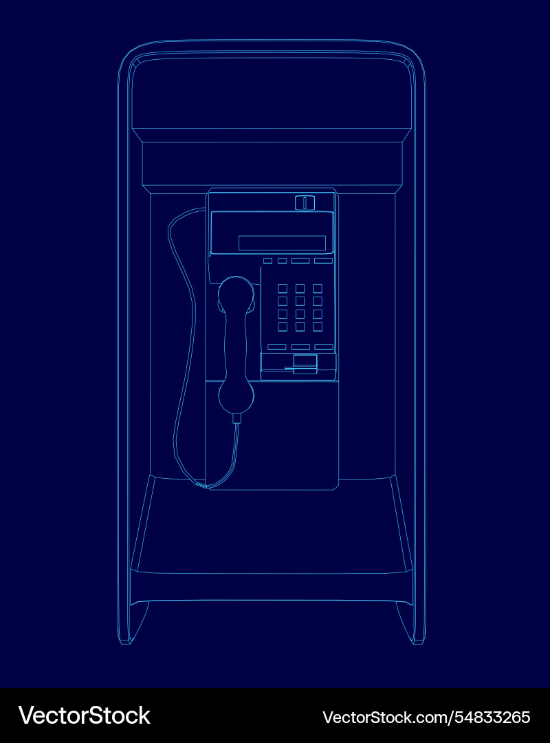 Blue phone booth Royalty Free Vector Image - VectorStock
