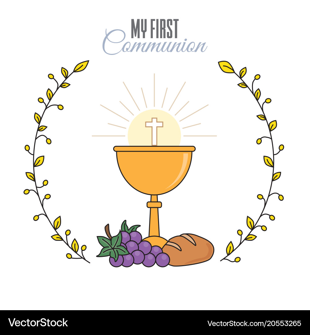 First Communion Holy Water Royalty Free Vector Image