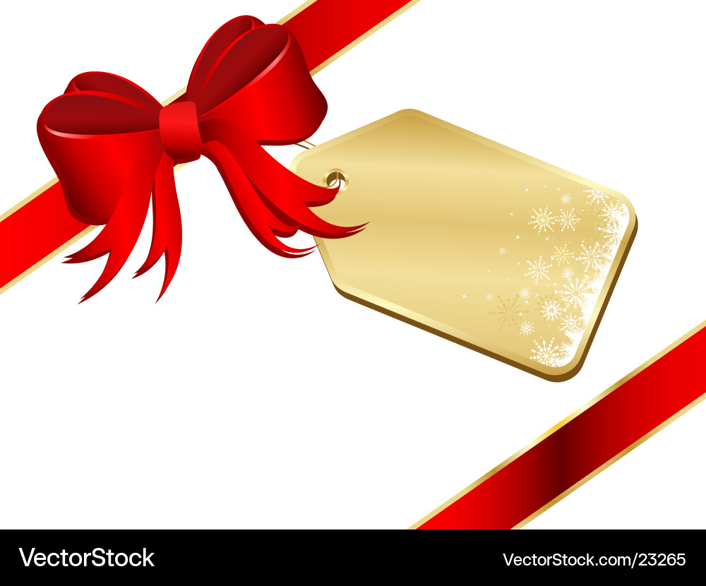 Gift with label Royalty Free Vector Image - VectorStock