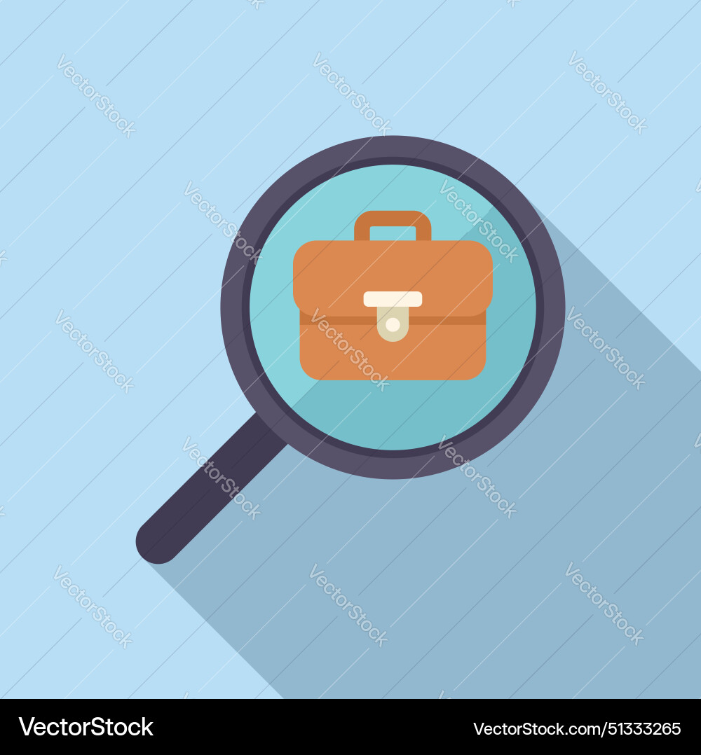 Job search concept with magnifying glass Vector Image