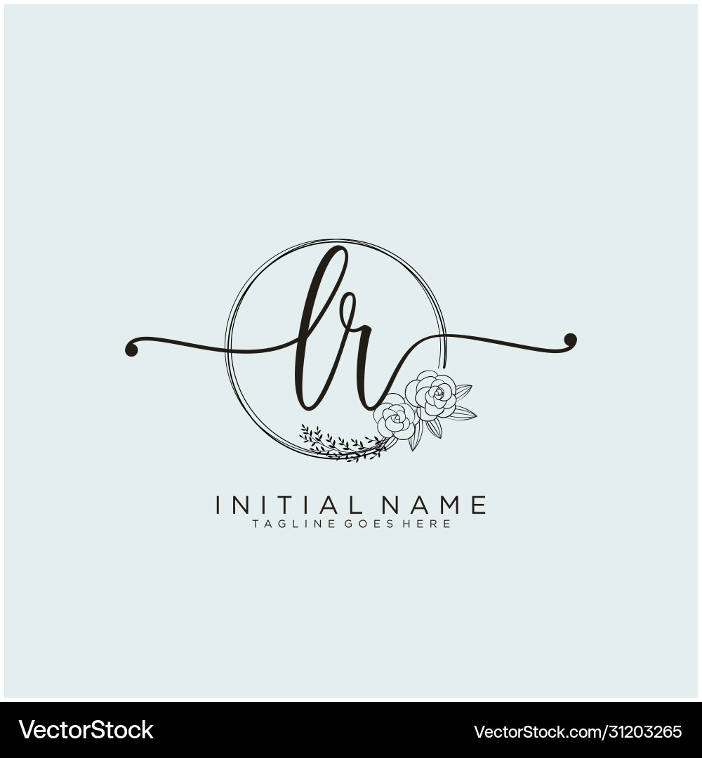 Letter initial lr beauty monogram and elegant Vector Image