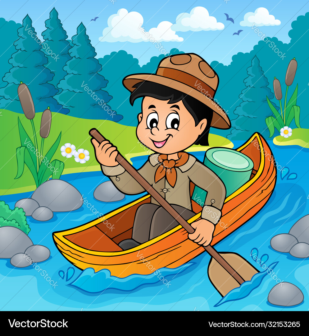 Scout Boy on Water Royalty Free Vector Image - VectorStock