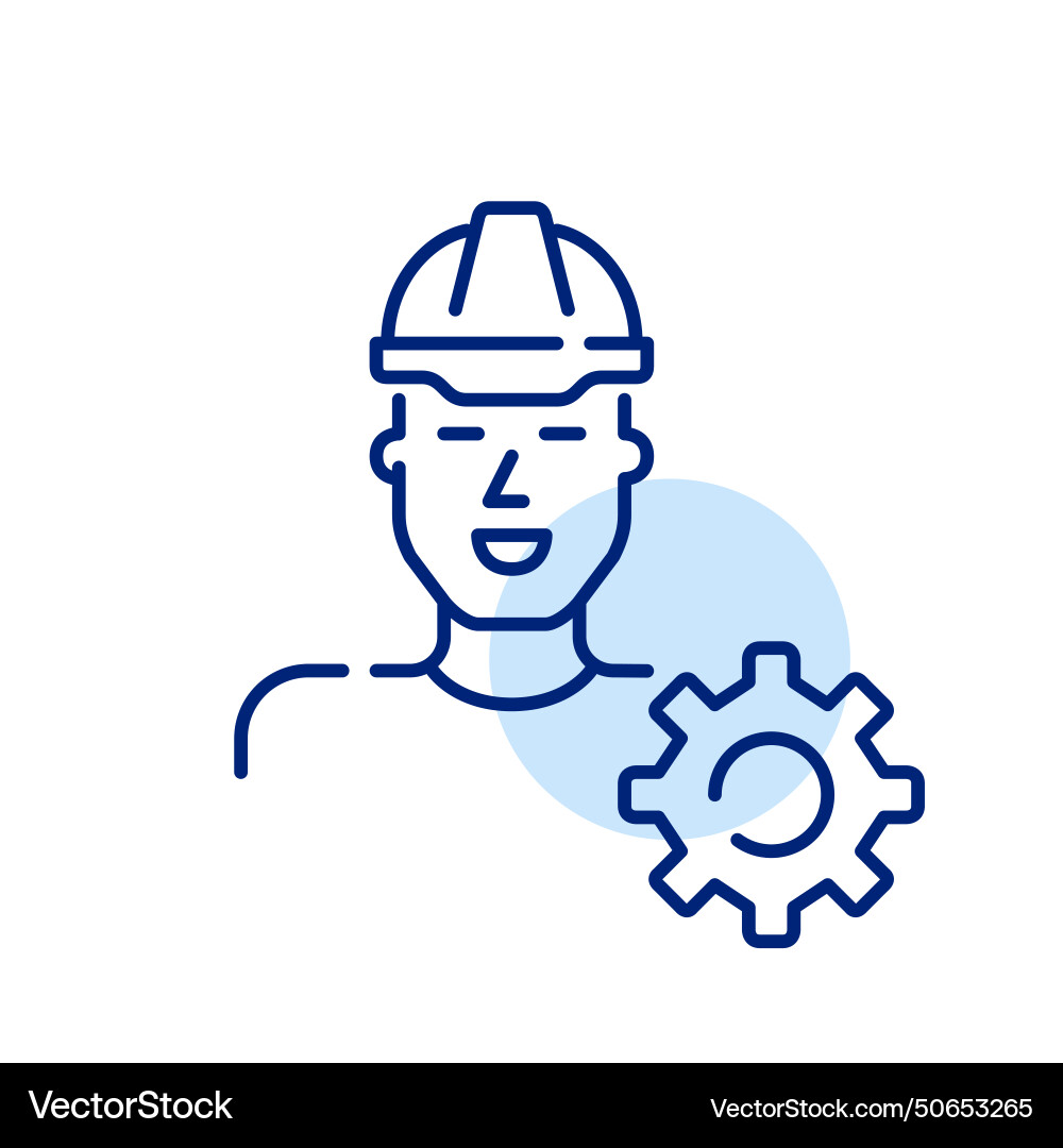 Skilled technical worker web construction Vector Image