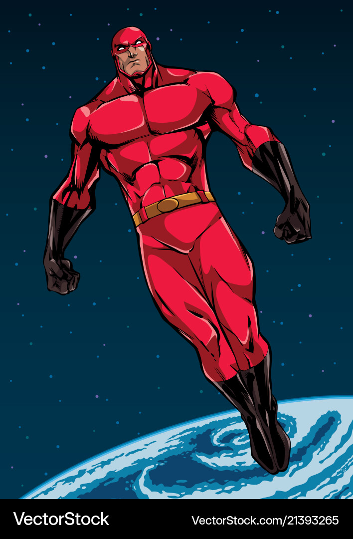 Superhero flying in space Royalty Free Vector Image
