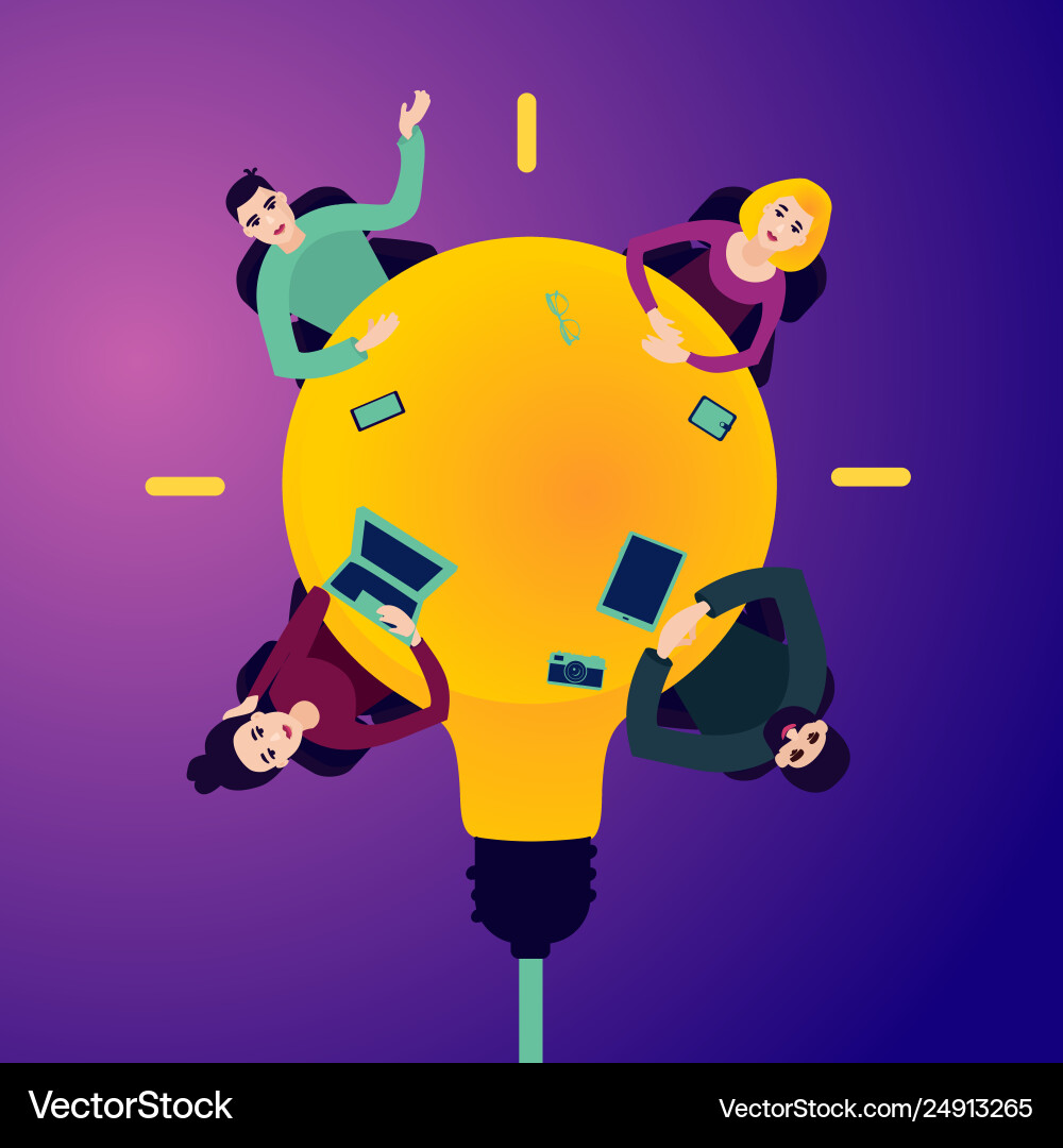 Team Brainstorming Meeting Royalty Free Vector Image