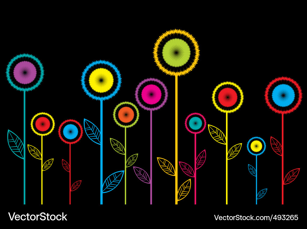 Vibrant Floral Burst Royalty Free Vector Image