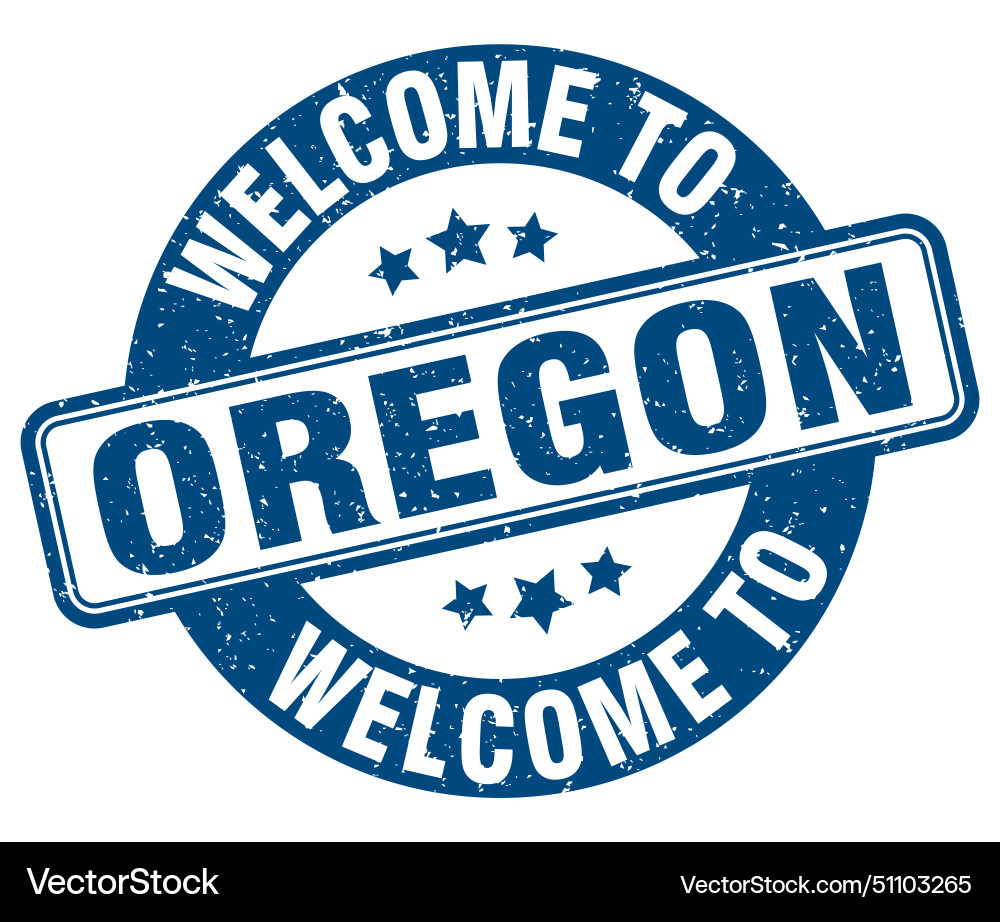 Welcome to oregon stamp round sign Royalty Free Vector Image