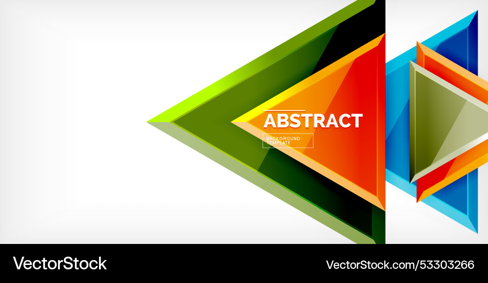 Abstract Background Colorful Triangles With 3d Vector Image