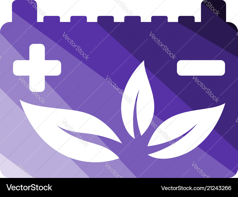 Car battery leaf icon Royalty Free Vector Image