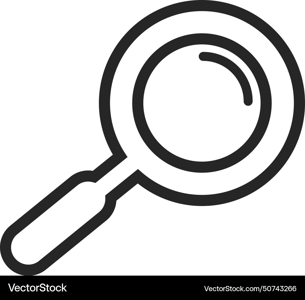Magnifying glass icon linear search symbol Vector Image