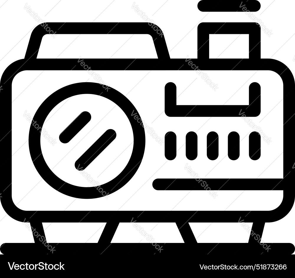 Portable diesel generator providing power during Vector Image