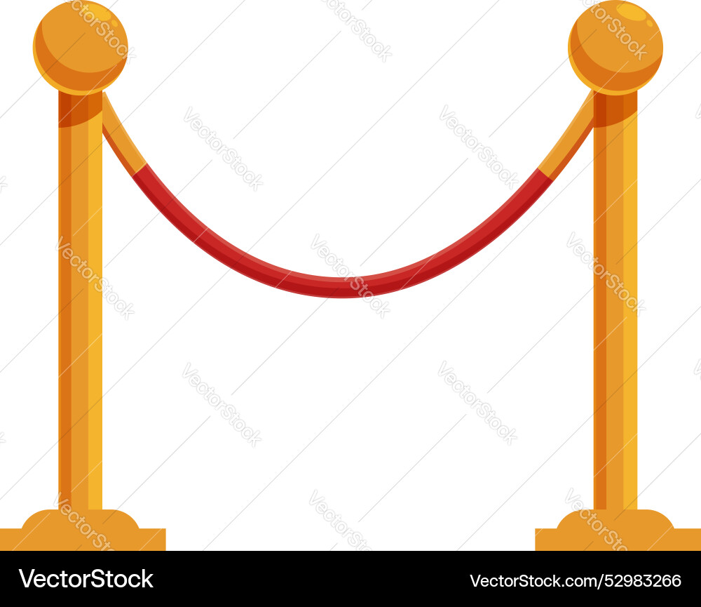 Red velvet rope barrier separating access Vector Image